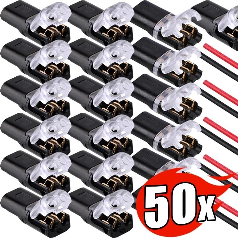 10/20/50Pcs 2 Pin Way Plug Wire Cable Snap Connectors Car Waterproof ...