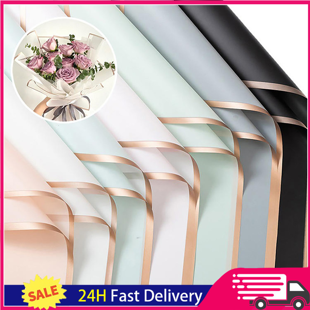 20pcs Gold Edge Flower Wrapping Paper Waterproof Gift Jelly wrapping ...