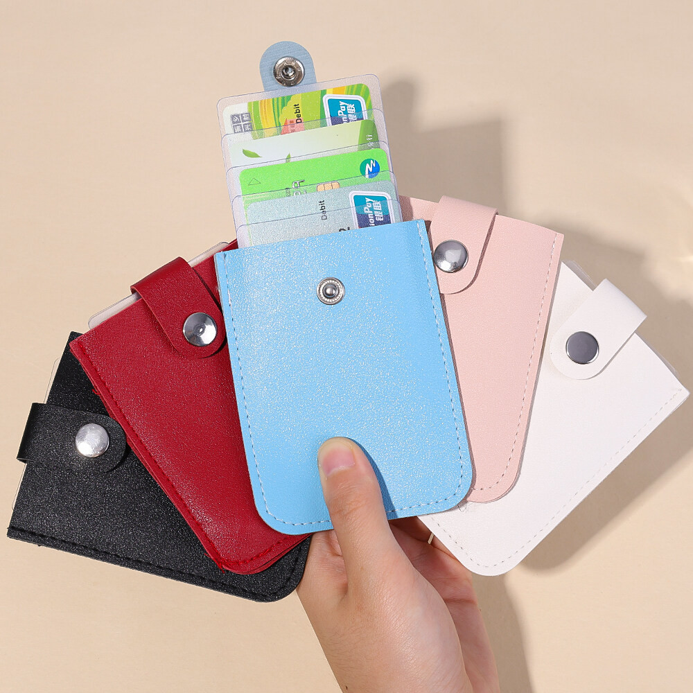 Pull Card Bag Leather Coin Purse Multi-card Slot Pocket Wallet Card ...