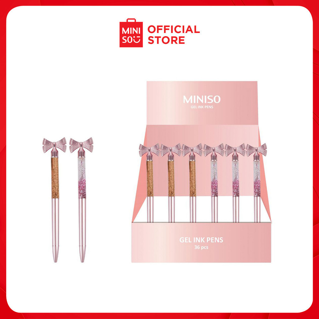 MINISO Rose Gold Series Butterfly Glitter Ballpoint Pen PDQ | Shopee ...