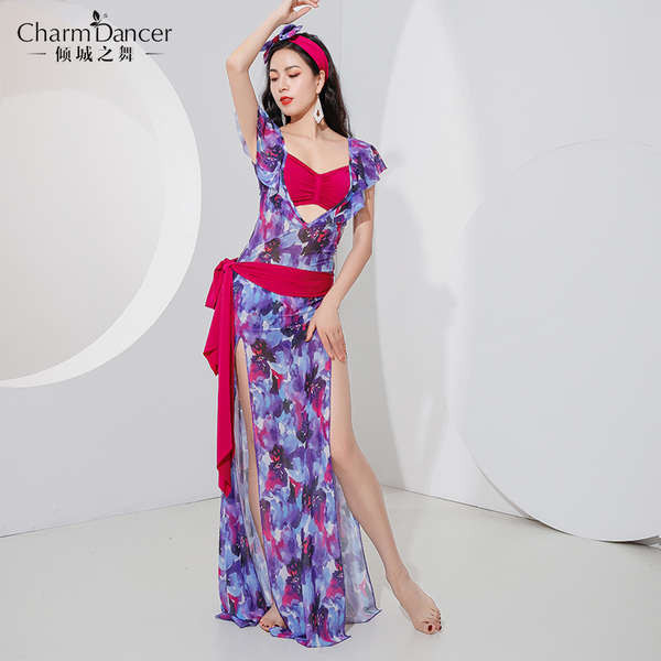 ⚘Qingcheng Dance Belly Costume 2024 New Folk Gown Baladi Shaabi Printed ...