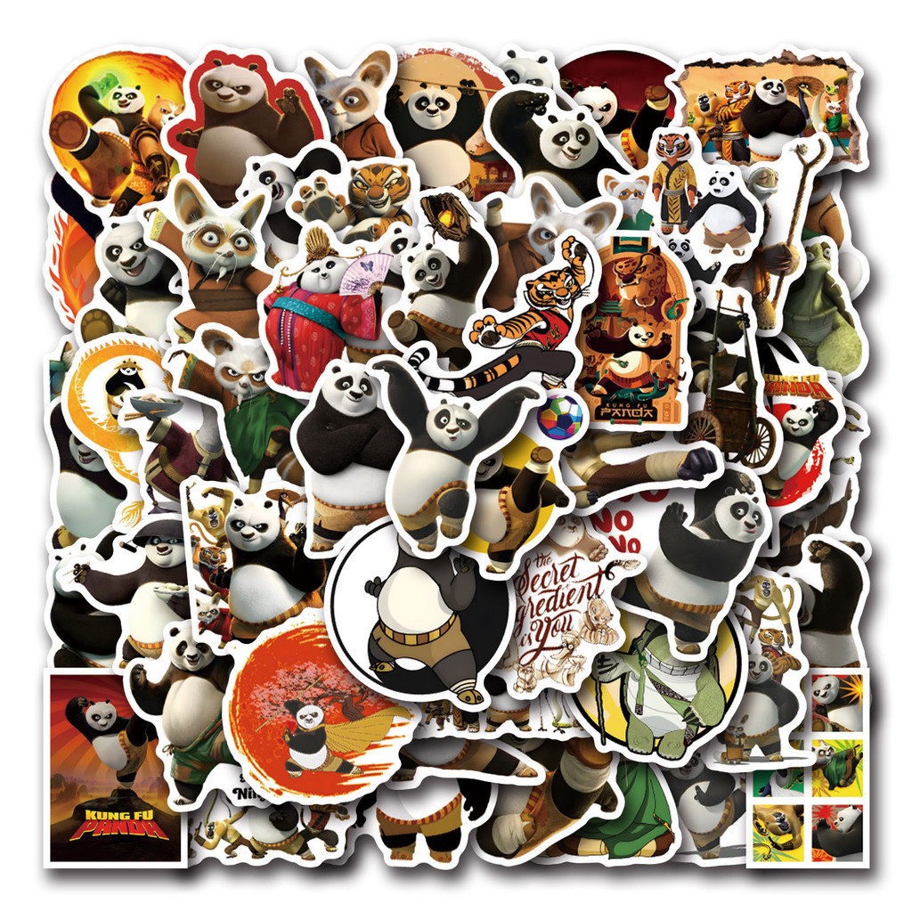 55pcs Kung Fu Panda Cartoon Movie Waterproof PVC Stickers | Shopee ...