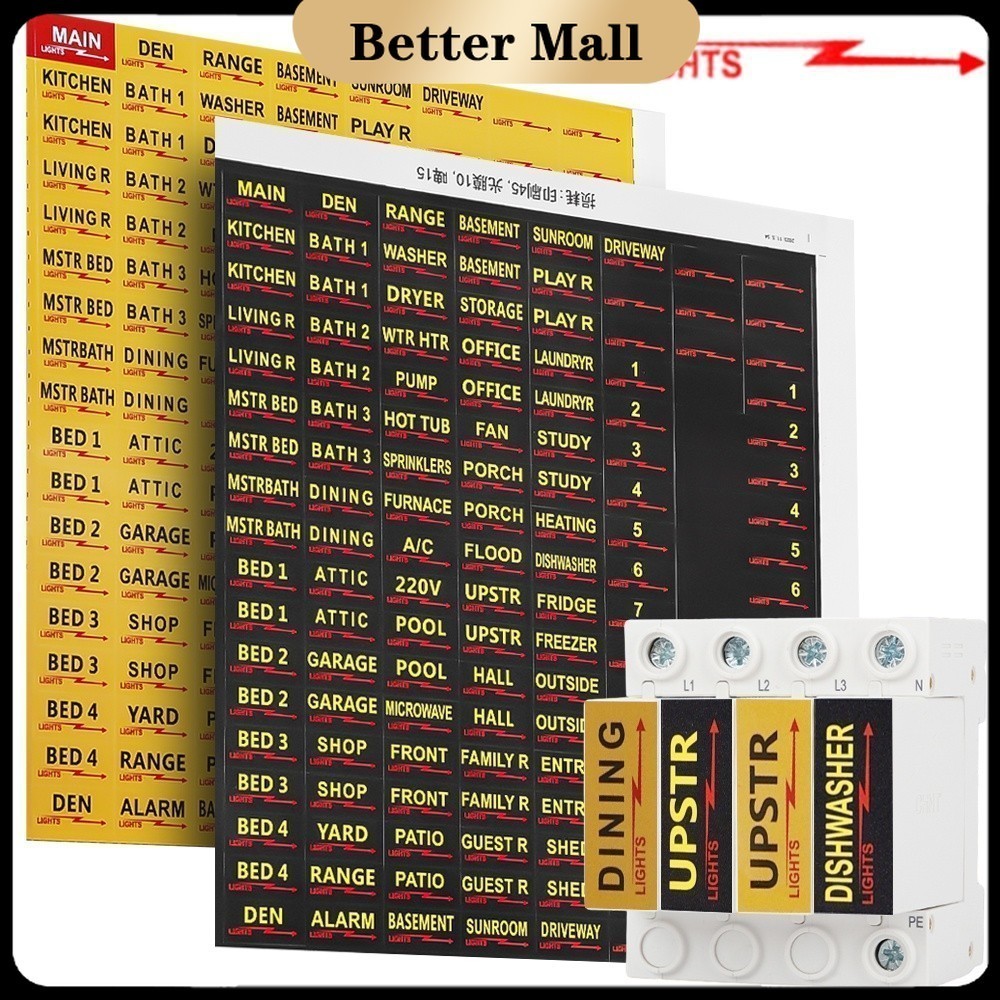 129 Pcs Electric Box Panel Label Circuit Breaker Catalog Classification ...