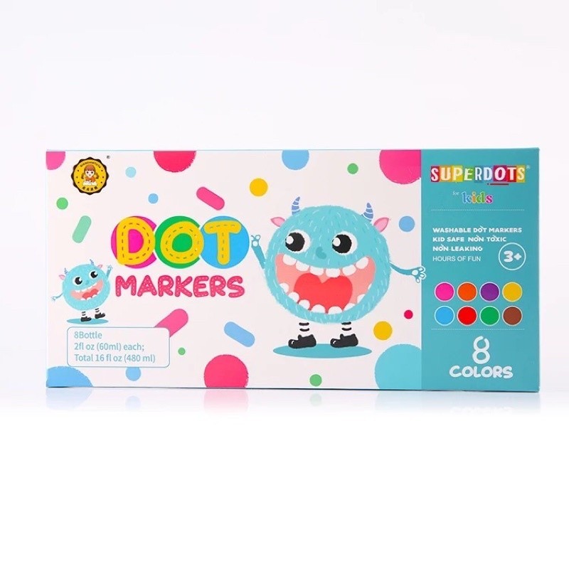 SUPERDOTS Big Dot Markers 8pcs TIP 18mm- 60ML | Shopee Philippines