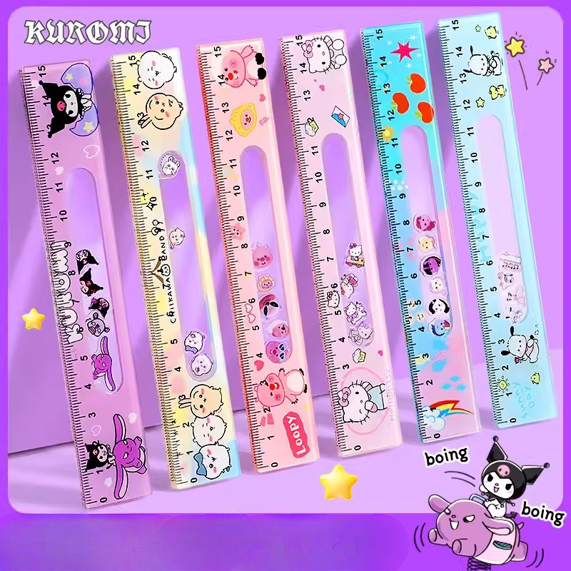 Acrylic Straight Ruler 15cm Cute Cartoons Ruler Kuromi Melody KT ...