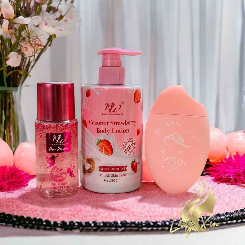 Daily Pink 3 in 1 Bundle- 1 cocoberry lotion+sunisa scented sunscreen ...