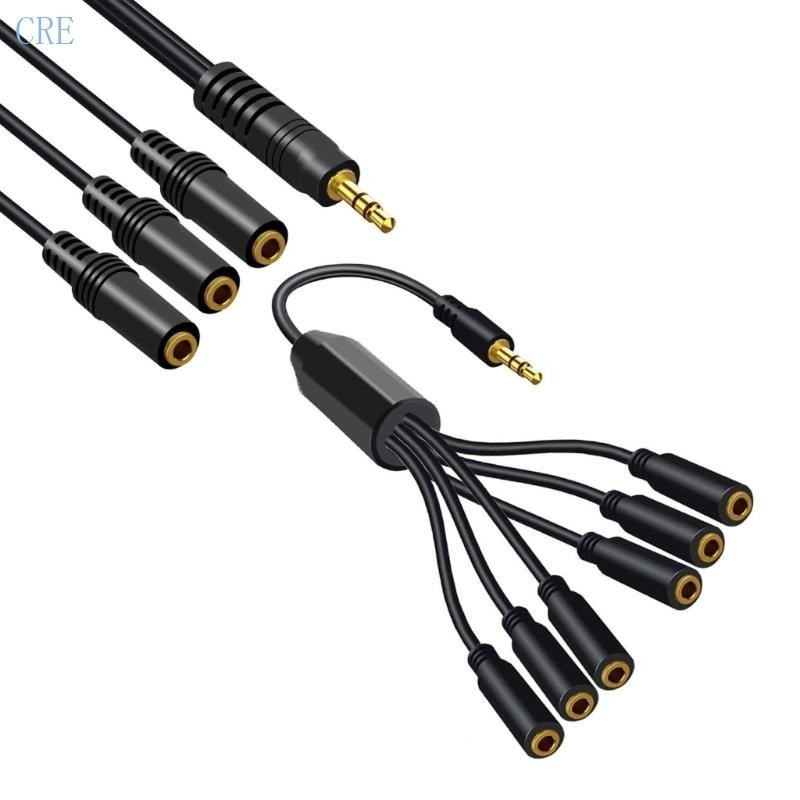 CRE Headphone Splitter for Computer 3 5mm Male to 3 6 Female Y Adapters ...