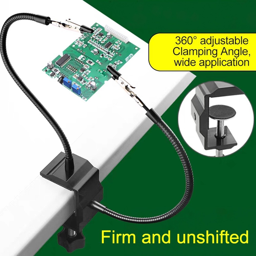 ZIQQUCU Helping Hands Third Hand Soldering 2 Arms with Adjustable Vise ...