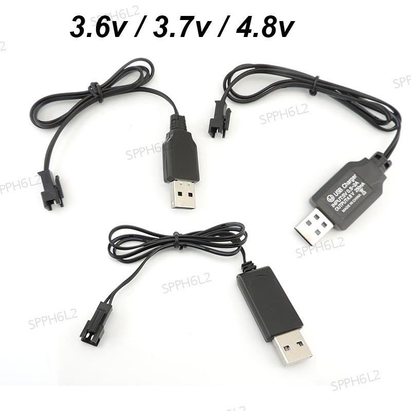3.6V 3.7V 4.8V 250mA NiMh/NiCd Battery USB Charger Cable SM 2P Forward Plug Remote Control Car ...