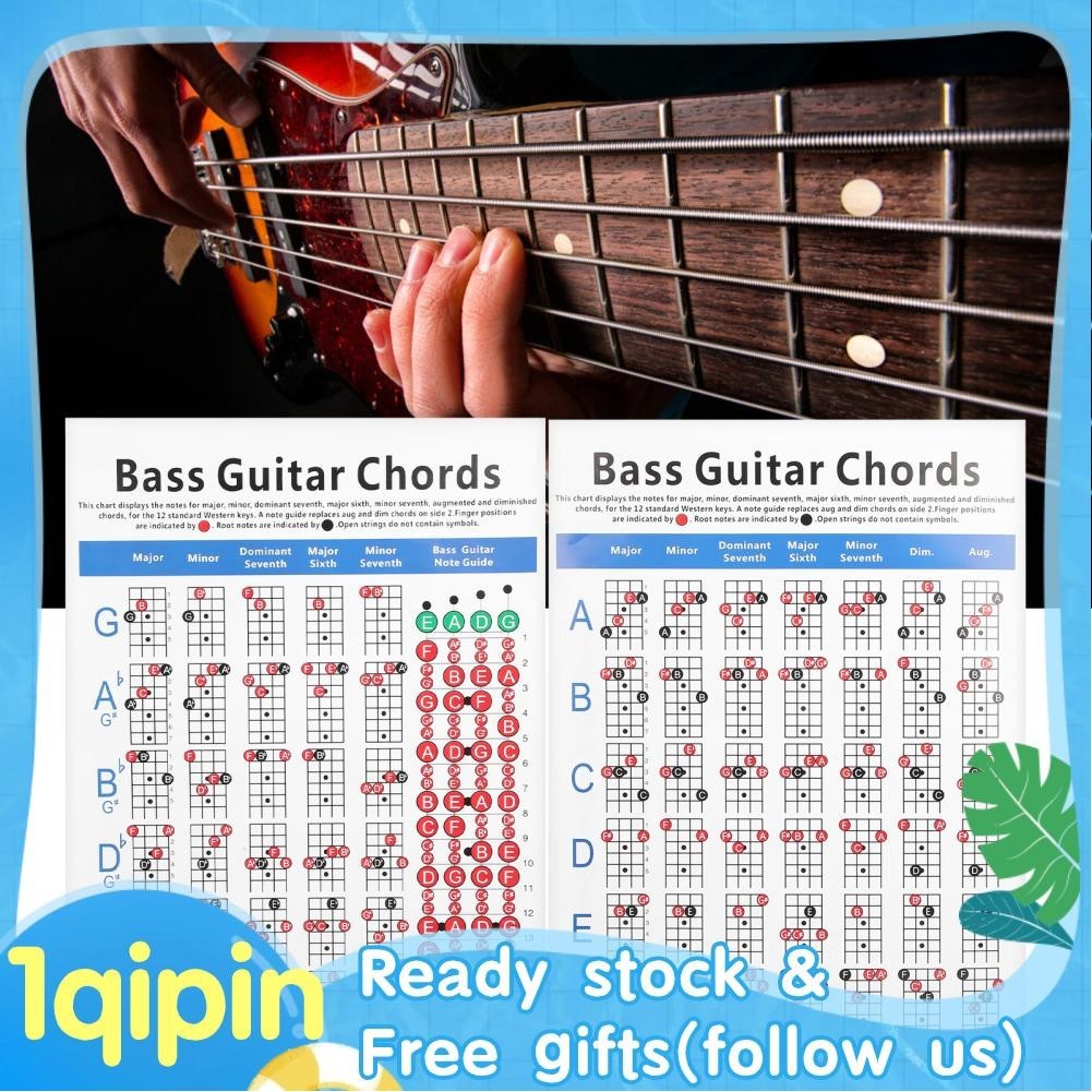 1qipin.ph 4‑String Guitar Chords Chart for Electric Exercise Tool Bass ...