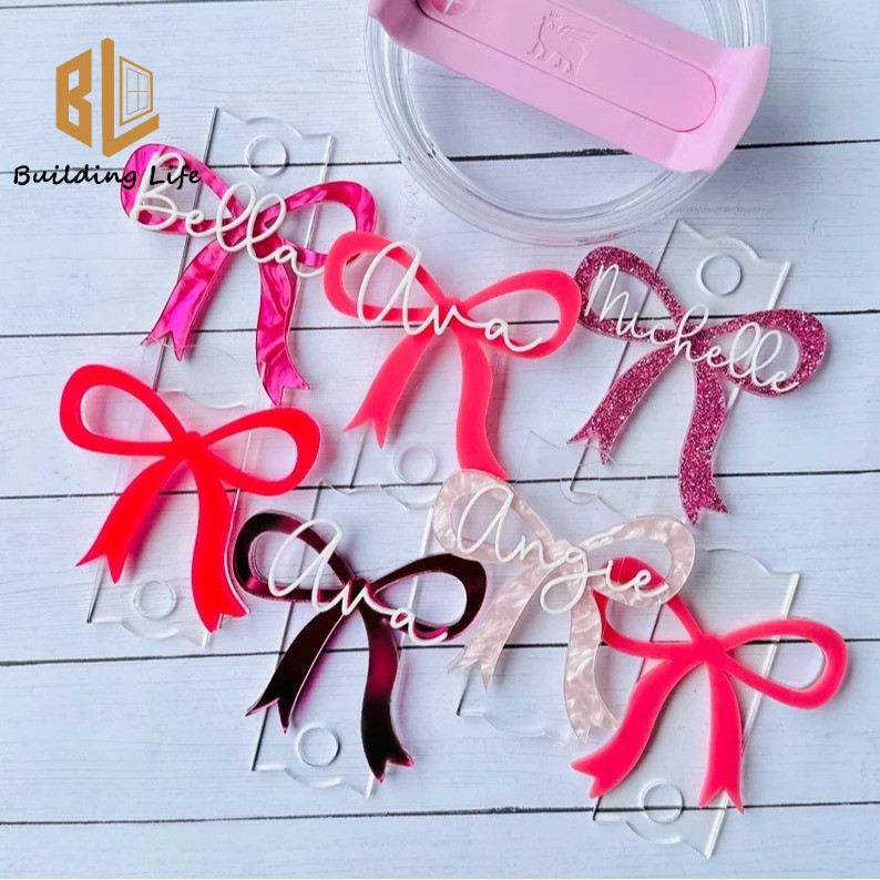 Customized Name Plate Bow for Tumbler Tag 40oz 20oz 30oz Ice Cup Name ...