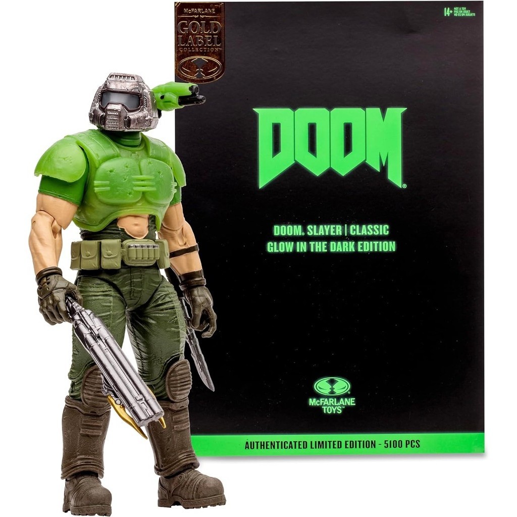 McFarlane Doom Slayer Classic Glow in The Dark Edition 18cm Doom Action ...