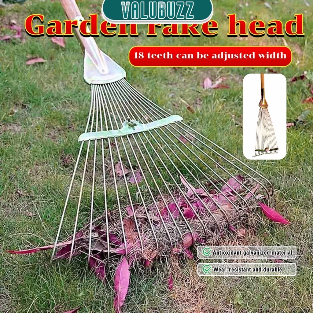 VLB Multipurpose grass rake head, portable garden leaf rake, outdoor ...