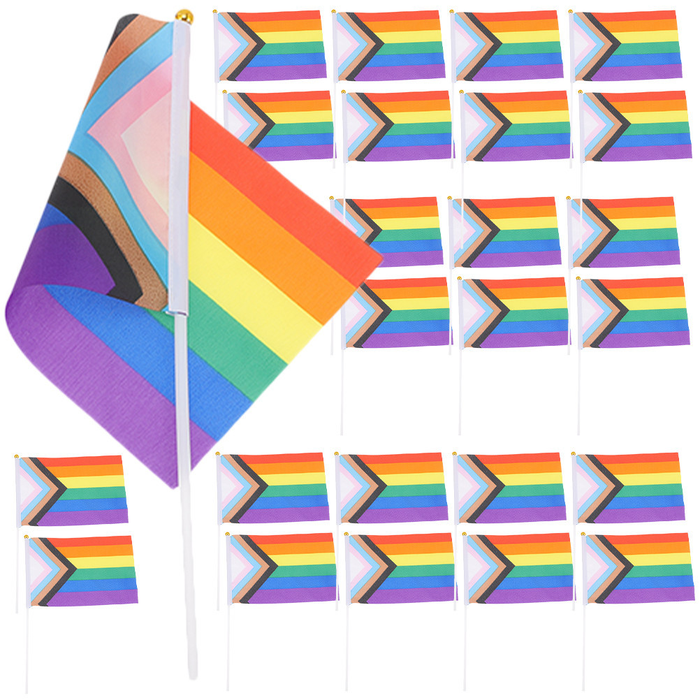 100Pcs Handheld Progress Pride Flags Small Pride Flag Decorations Pride ...