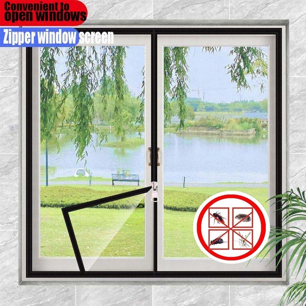 MIC Screen Window Net Anti Mosquito Zipper Proof Curtain Net Window Net ...