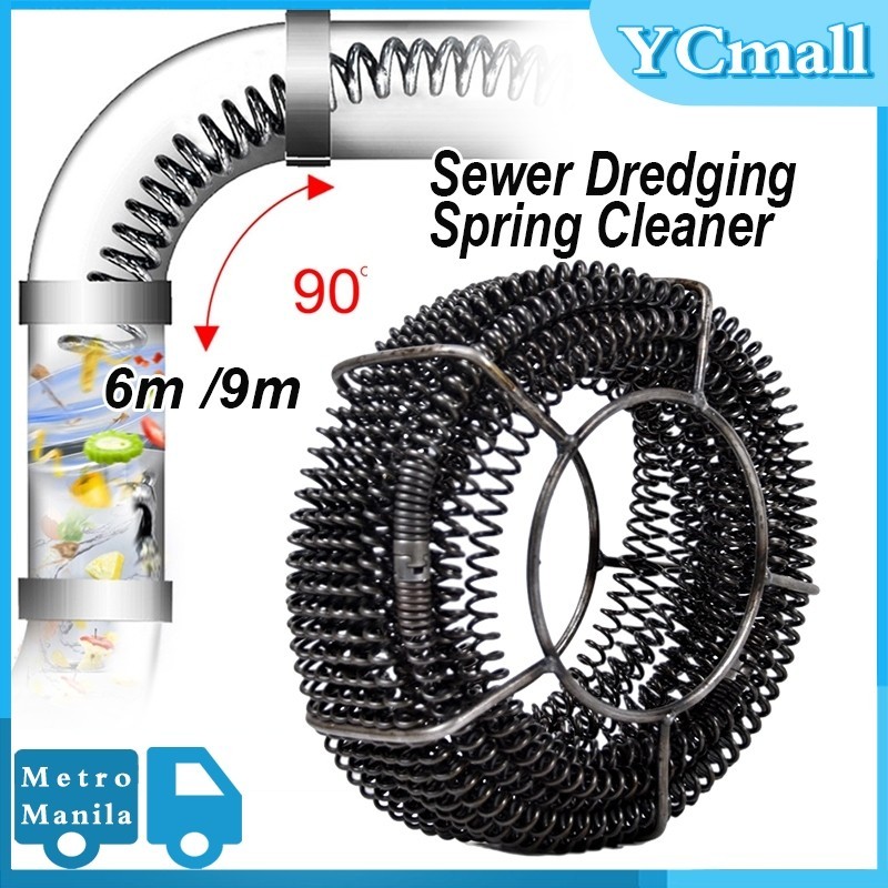 6/9m Sewer Dredging Spring For Electric Drill Drain Cleaner Machine ...