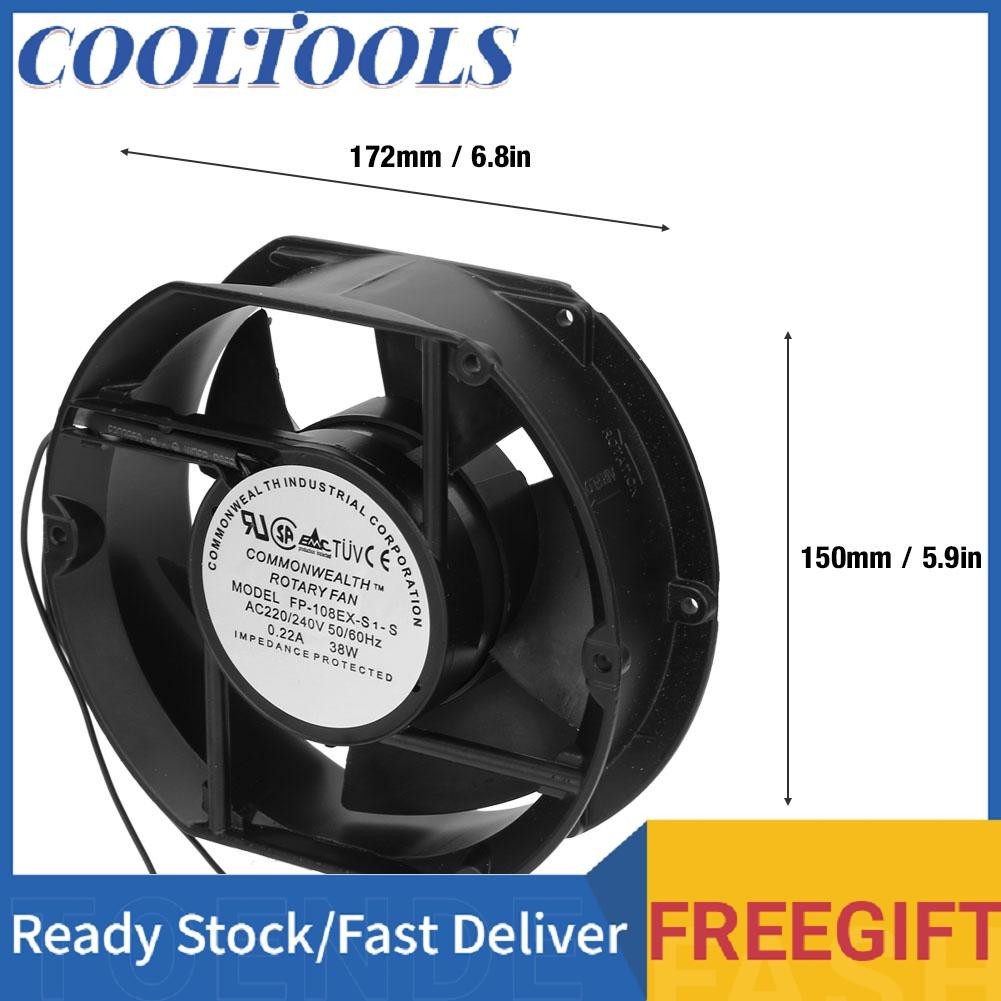 Cooltools FP-108EX S1-S AC Axial Fan AC220V 38W Oval Ball Bearings ...