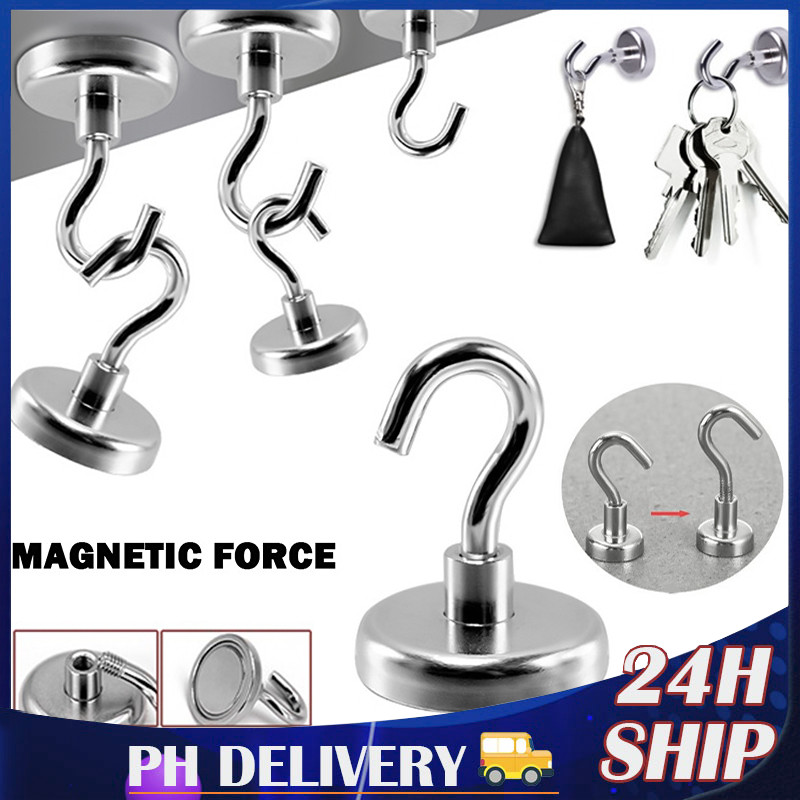 Steel Heavy Duty Powerful Magnetic Hooks for Fridge Hanging Keys ...