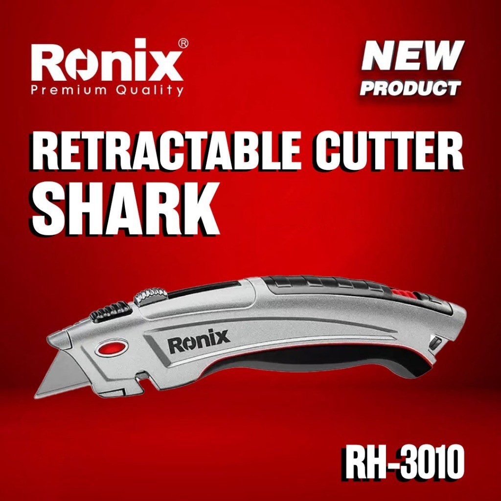 Ronix RH-3010 19mm Retractable Cutter - Aluminum Handle, Sharp 7-Point ...