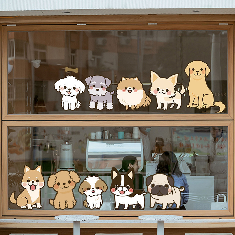 Pet Shop Glass Window Sliding Door Decoration Stickers Catering ...