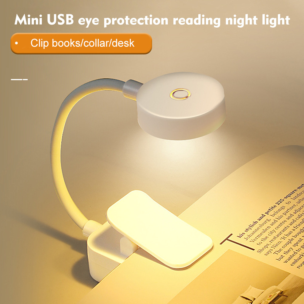 Mini LED Book Night Light Adjustable Clip On Study Eye Protection Lamp 3 Color Portable Reading ...