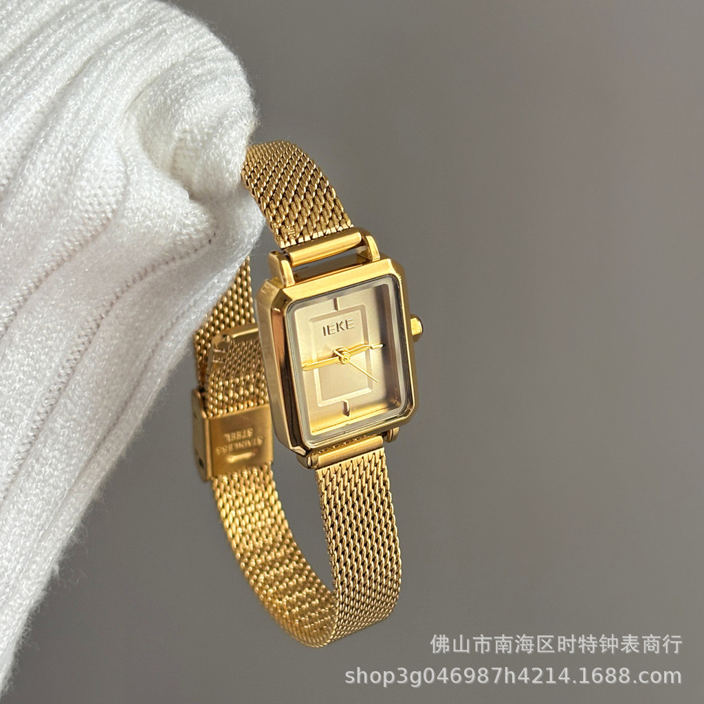 IEKE genuine Korean small dial gold watch women simple light luxury ...