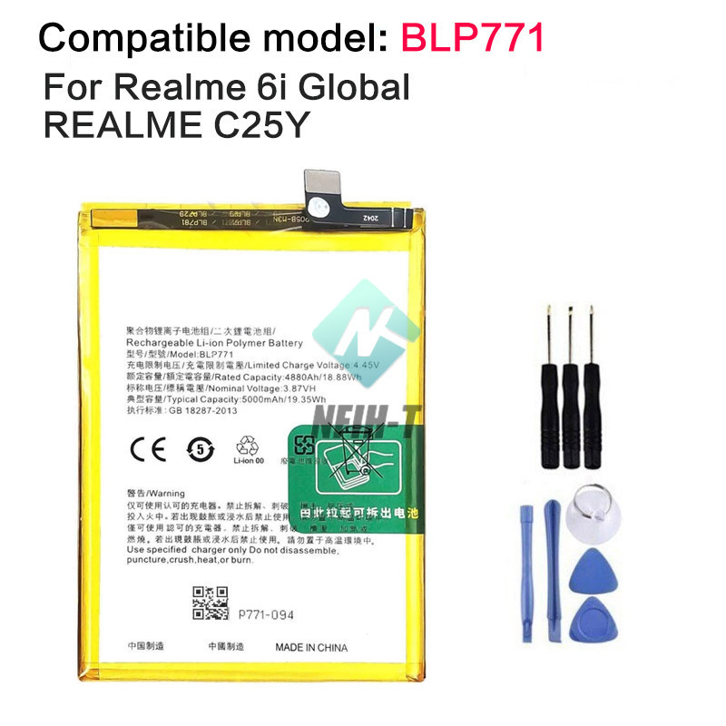 Replacement battery for Realme 6i RMX2040 C25Y BLP771 battery ...