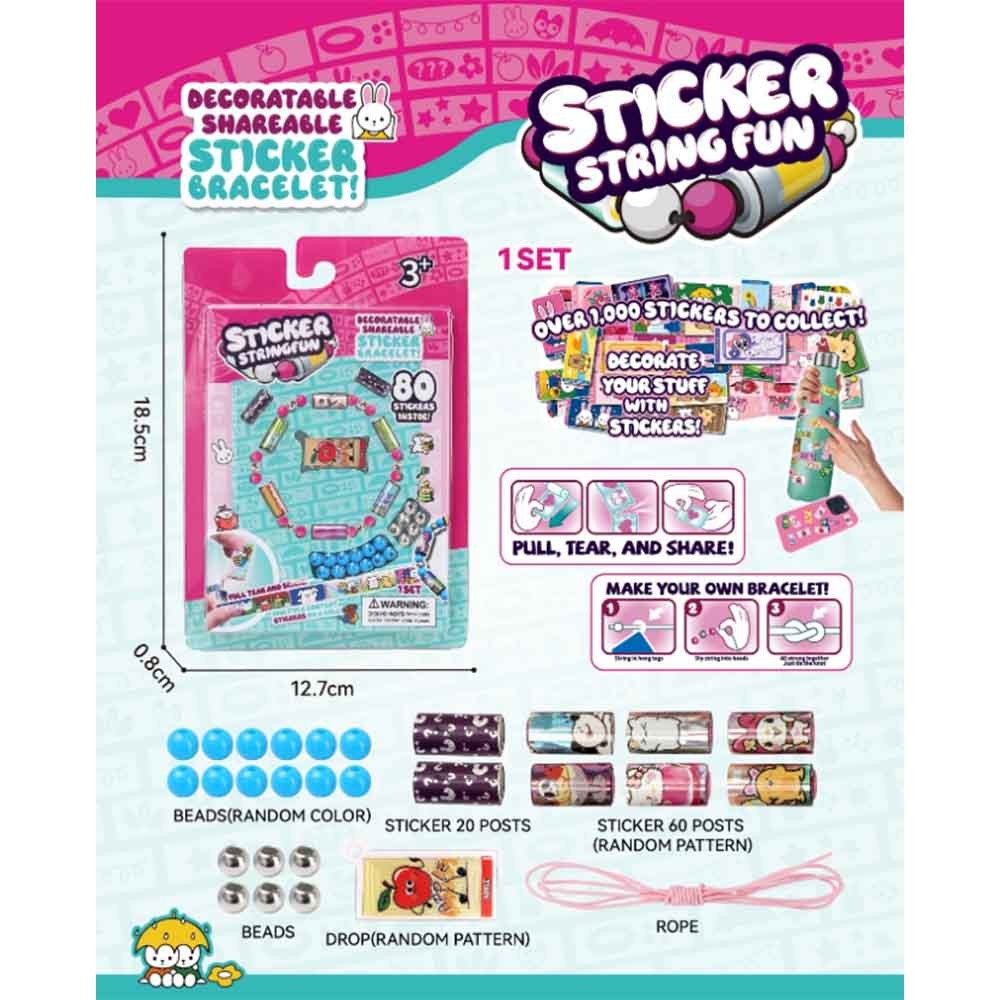 Sticki Rolls Sticki Book, Wearable & Shareable Sticker Bracelet, 50 ...