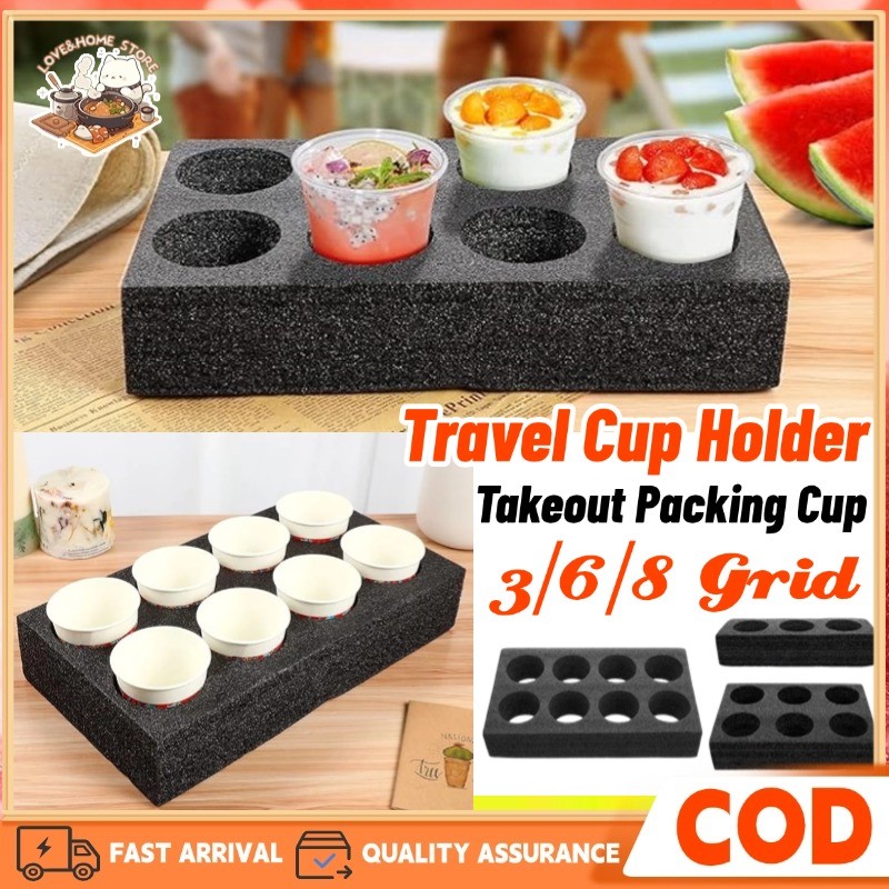 Travel Cup Holder Disposable Takeout Cup Trays Milk Tea Coffee Mug ...