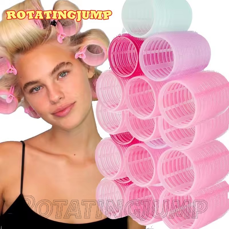 [Fashion]Jumbo Hair Volume Curlers Curling Hair / No Heat Hair Bangs ...
