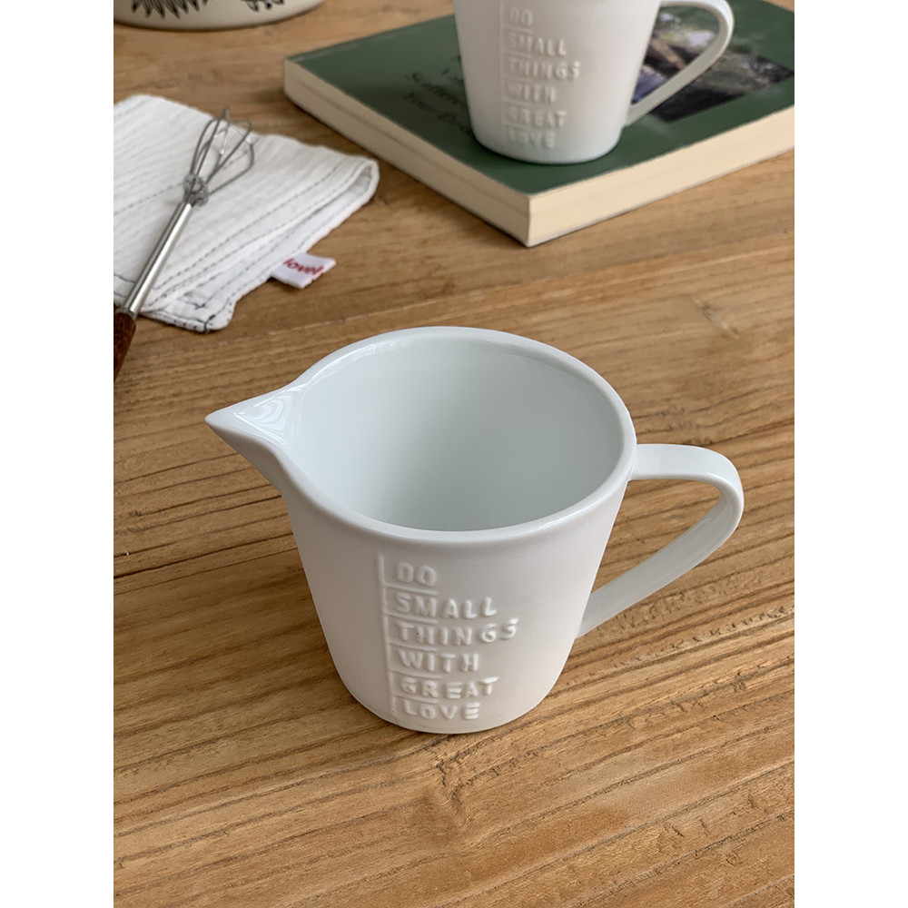 Ceramic Milk Pot Coffee Milk Pot with Handle and Milk Pull Flower Cup ...