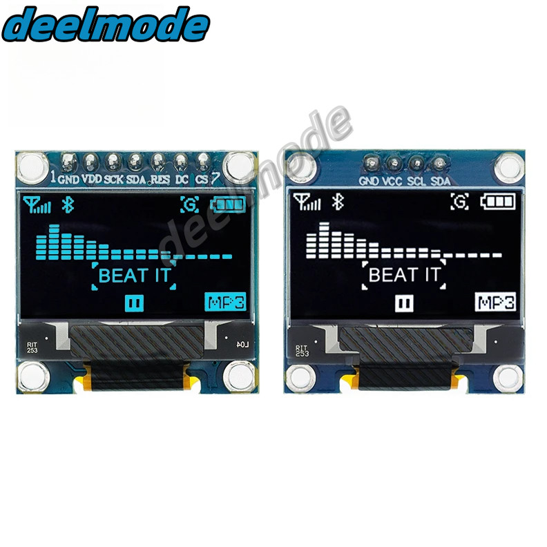 4pin 7pin SSD1306 White/Blue/Yellow Blue color 0.96 inch 128X64 OLED ...