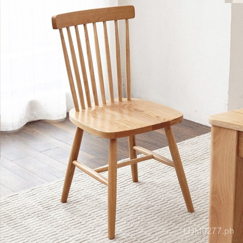 Solid Wood Backrest Chair, White Blank Desk Chair, Nordic Dining Chair ...