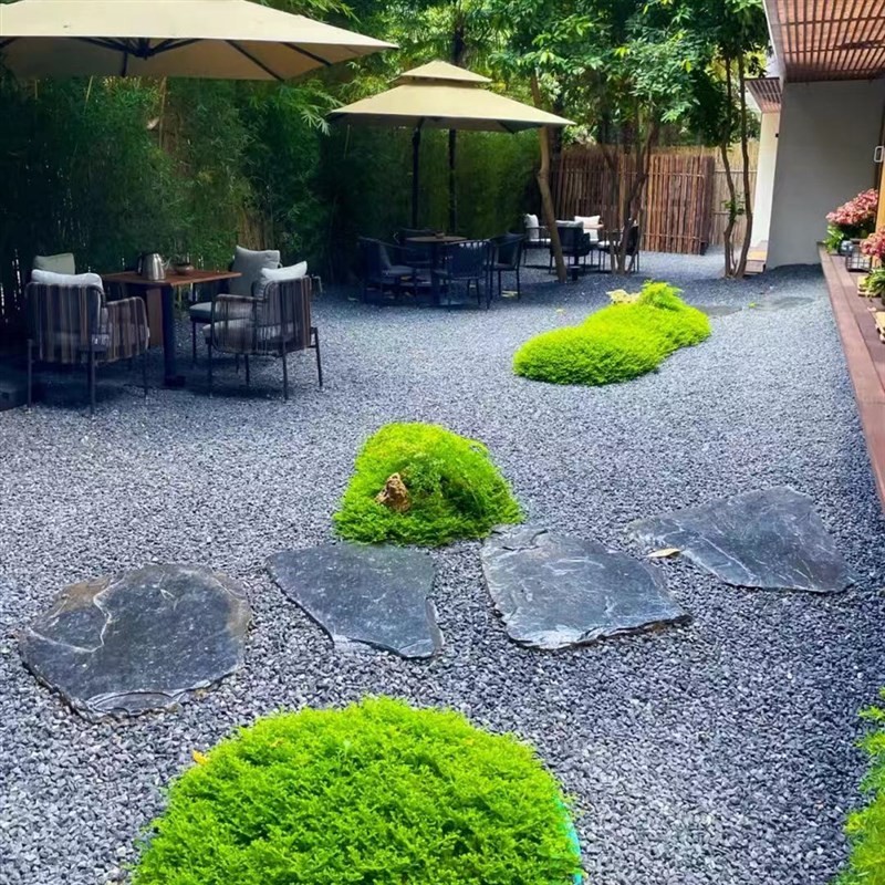 Karesansui Dark Gray Landscape Gravel Garden Villa Landscaping Japanese ...