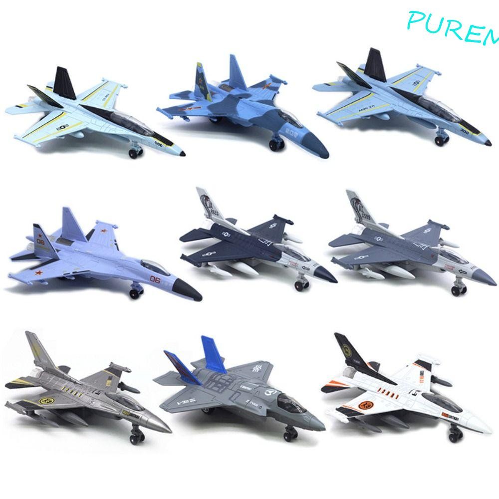 PUREM Fighter Aircraft Toy, Diecast Pullback & Go Aviao Plane Model ...