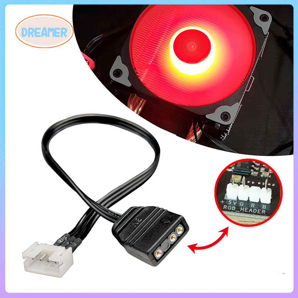 Fan Adapter Cable 4Pin 6Pin To 5V Argb 3Pin Converter Cord For Coolmoon ...