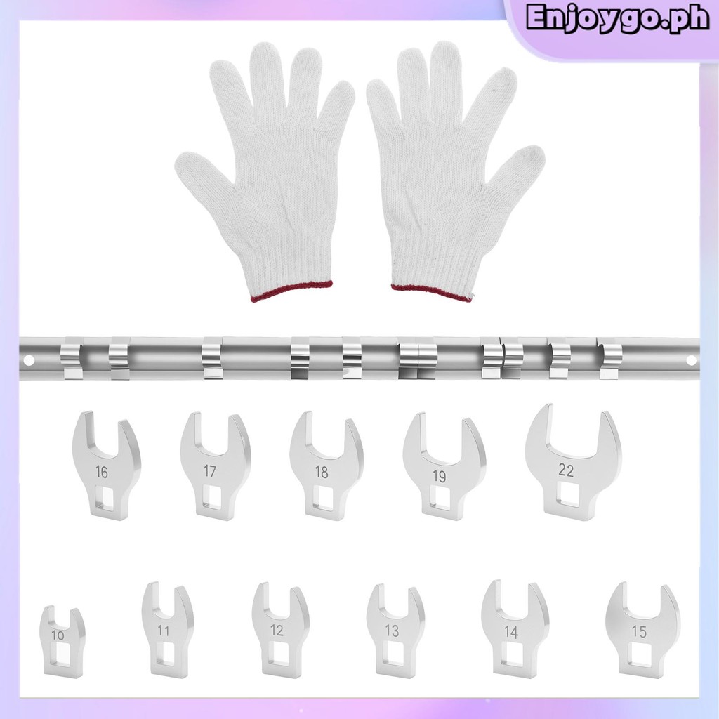 11Pcs 3/8 Inch Drive Crowfoot Wrench Set 10 to 22mm Metric Crows Feet ...