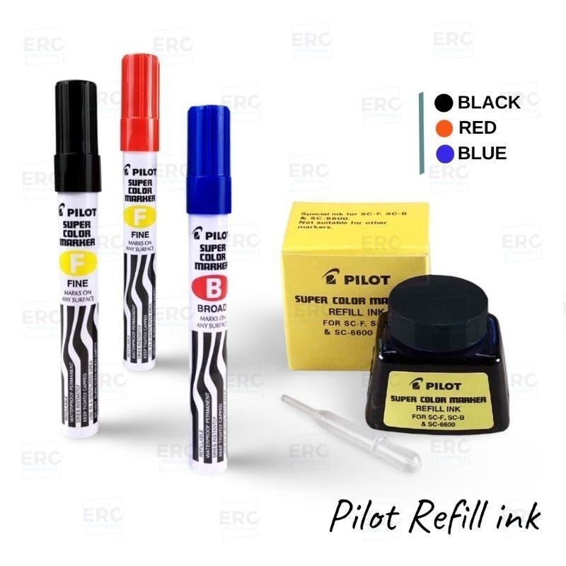 Japan PILOT Refill ink PentelPen Permanent Waterproof Broad & Fine ...