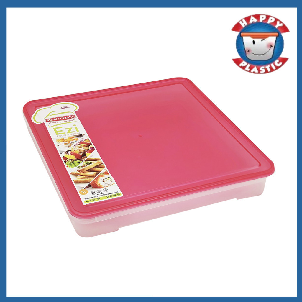 Happy Plastic Sunnyware Square Food/Dough/Graham Tupperware Food Keeper ...