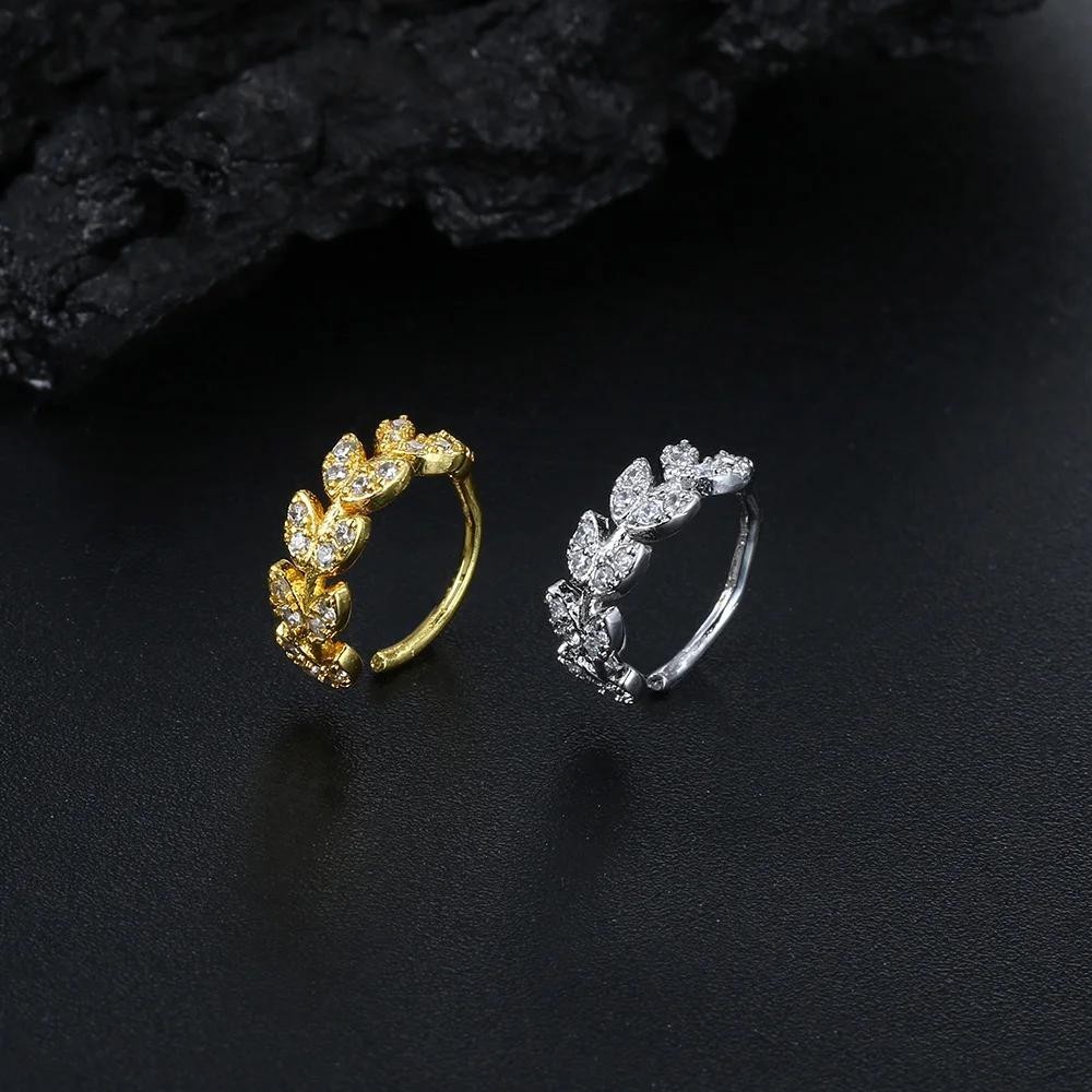 EASY ZHOU 1pc Small Open Hoop Earrings For Women Delicate Leaf Branch ...