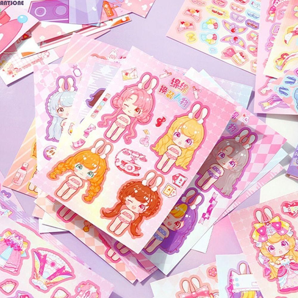 ANTIONE Little Girl Dress-up Outfit Stickers, Early Education ...