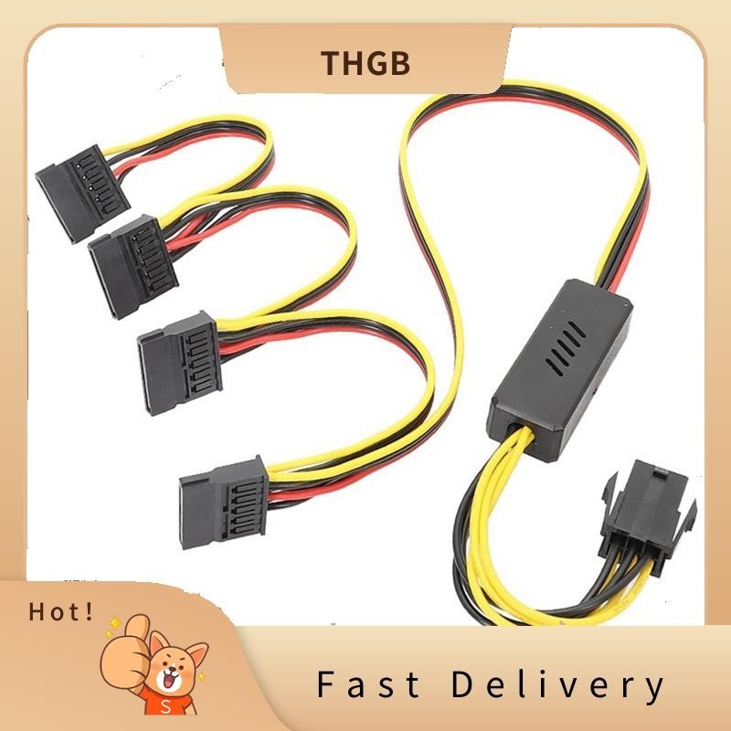 1 Piece Graphics Card 6PIN to SATA Hard Drive Power Supply Cable PVC+ ...