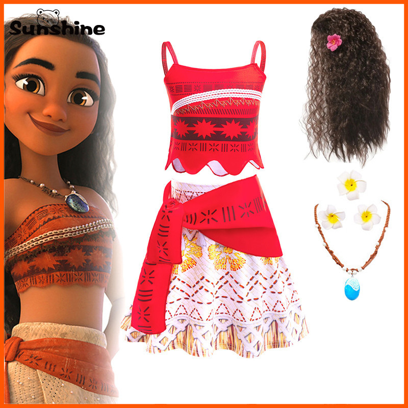 Moana Cosplay Girl Halloween Costume Children Vaiana Children's ...