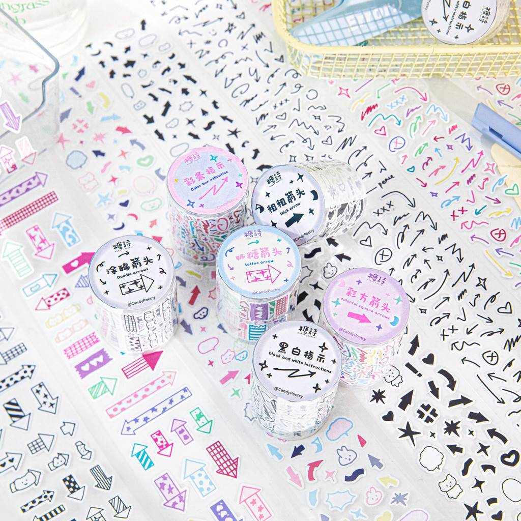 Cdaily|Line Indicator Handbook Tape Cute Graffiti Tape Coated Paper ...