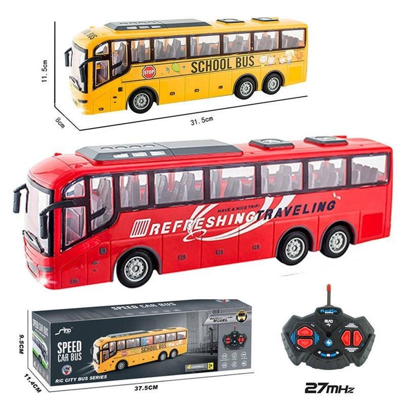1:16 RC School Bus Simulation Car Kids Toy with Car Light Remote ...