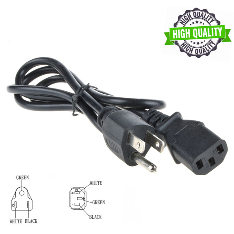 1.5M 3 Pin Extension Cable AC CPU Power Cord For PC Computer Printer ...