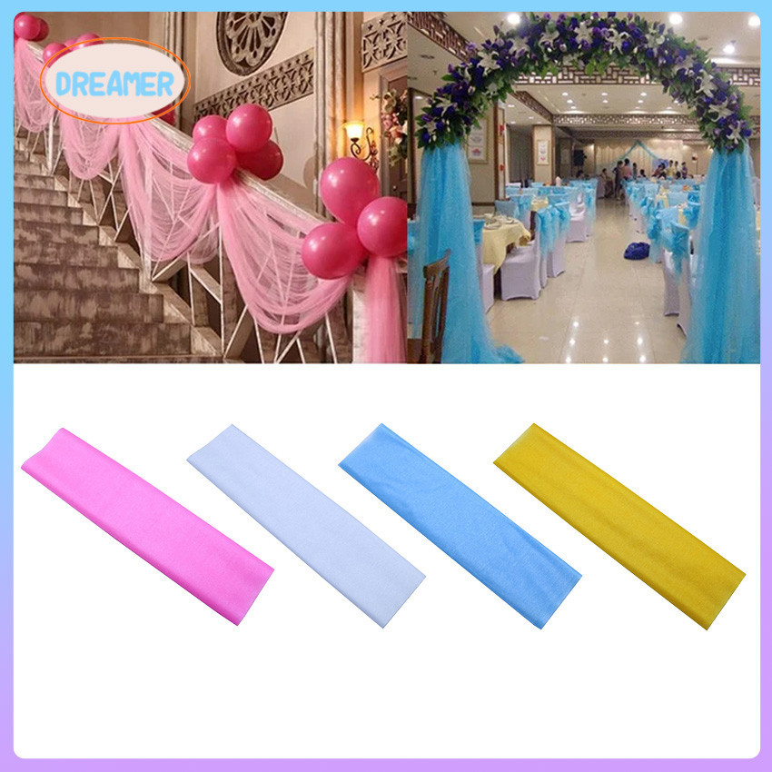 10m Wedding Decoration Tulle Roll Crystal Organza Sheer Fabric Soft ...