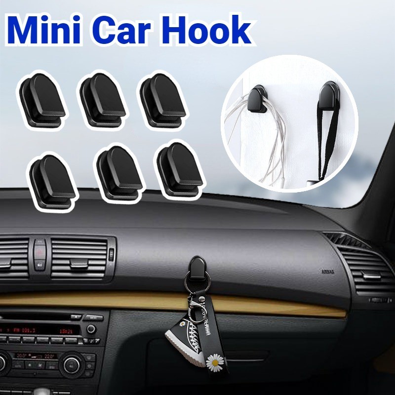 6PCS Car Hook Multifunctional Front Row Rear Row Paste Small Hook ...