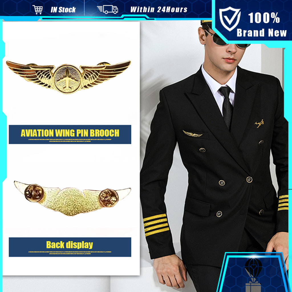 Pilot Pin Badge Aircraft Pin Metal Badge Brooch Metal Airplane Brooch ...
