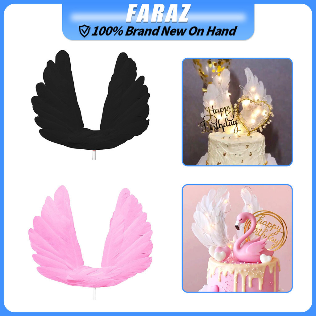 Angel Wings Cake Topper Feather Decoration for Birthday and Wedding ...